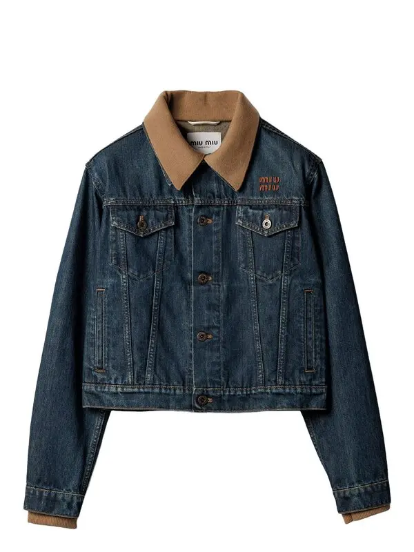 Miu Miu Denim Blouson Jacket - Navy