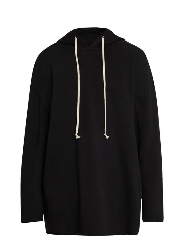 Rick Owens Cotton Raw-edge Oversized Hoodie - Black