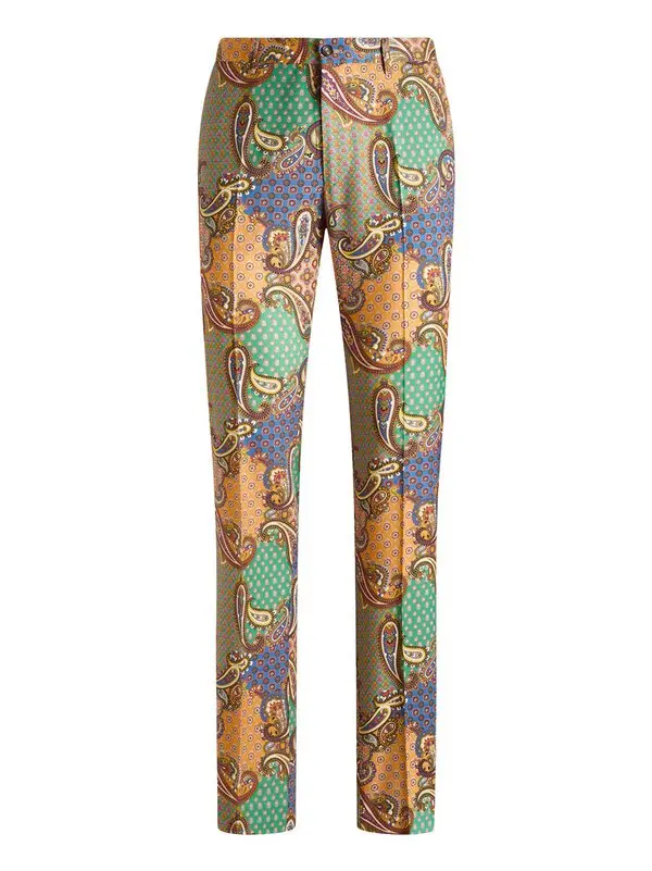 Etro Wool Patchwork Trousers - Stampa Fdo