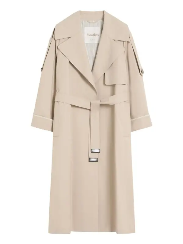 Max Mara Oversized Water-repellent Twill Trench Coat - Sand