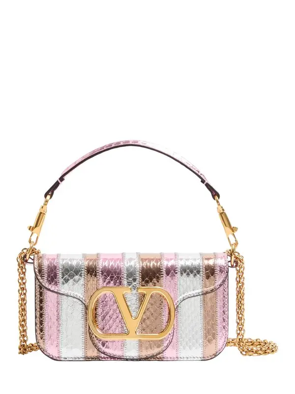 Valentino Garavani Leather Loco Shoulder Bag - Metallic