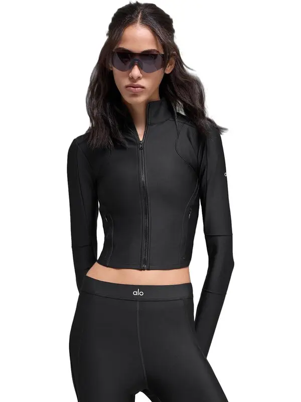 Alo Yoga Airlift Ignite Zip Up Jacket - Black