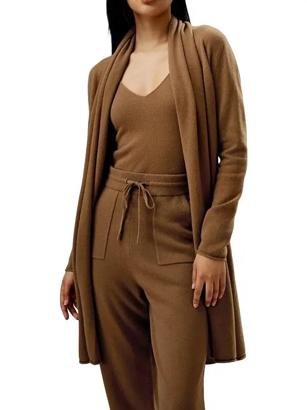 Lilysilk Cashmere Wrap Cardigan - Toffee