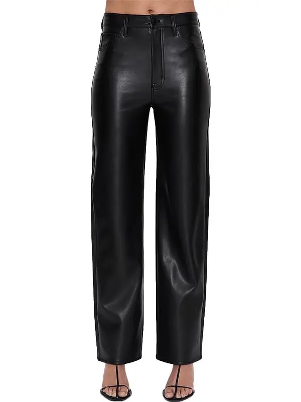 PISTOLA Cassie Super High Rise Faux Leather Trousers - Onyx