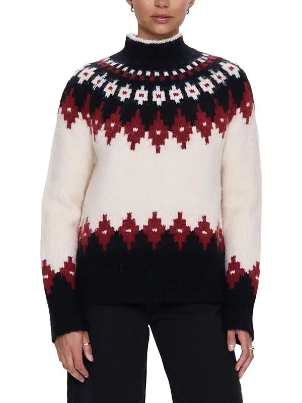 PISTOLA Astrid Fair Isle Sweater - White Oxflood Fair Isle