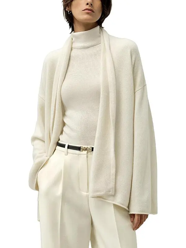 Lilysilk Cashmere Lounge Wrap Cardigan - White