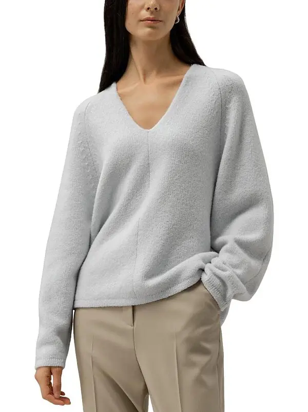 Lilysilk Boucle Knit Silk-cashmere Sweater - Ice