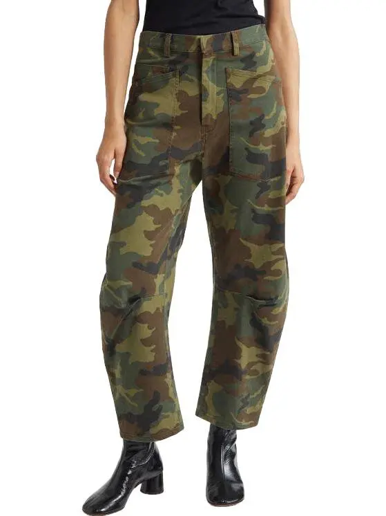 NILI LOTAN Shon Camo Barrel Leg Pants - Camouflage