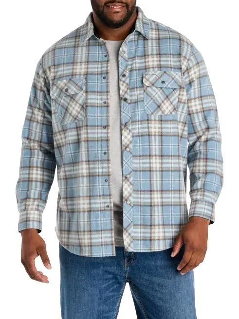 O'Neill Big & Tall Glacier Plaid Superfleece Flannel Shirt Jacket - Citadel