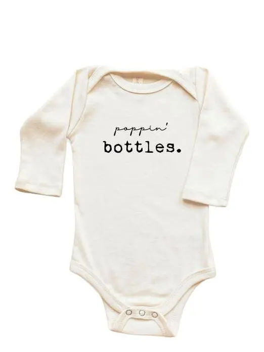 TENTH & PINE Organic Baby Bodysuit - Natural Black Lettering