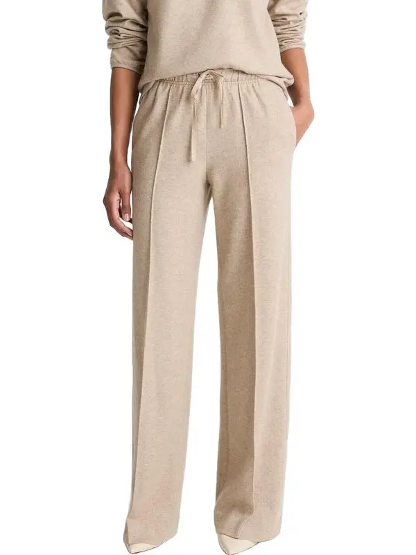 Vince Wide Leg Wool Blend Pants - Marzipan