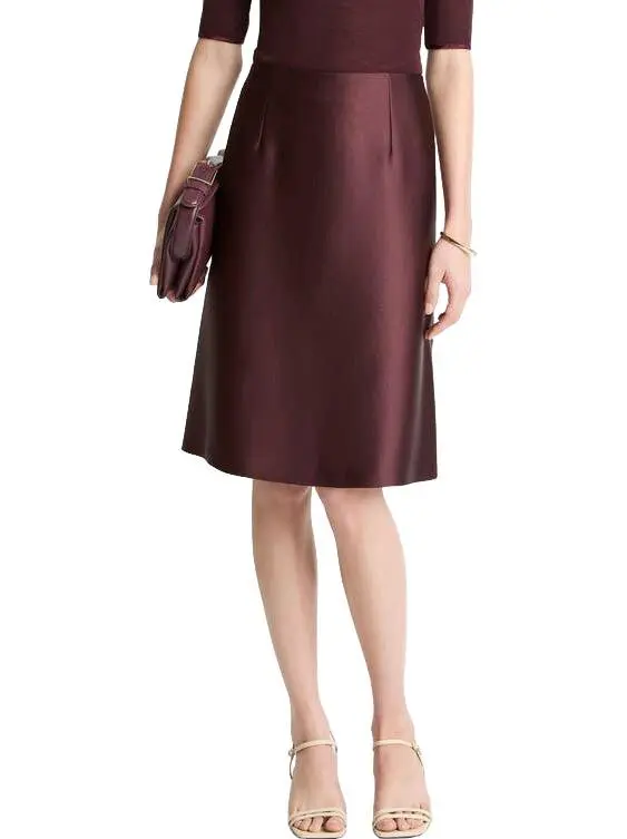 Vince Pebbled Satin Skirt - Oxblood