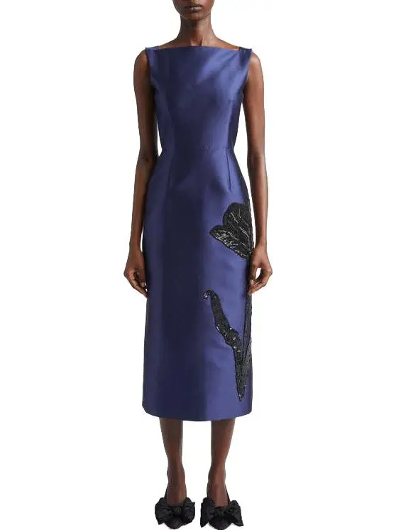 Erdem Sleeveless Pencil Cocktail Dress - Beetle