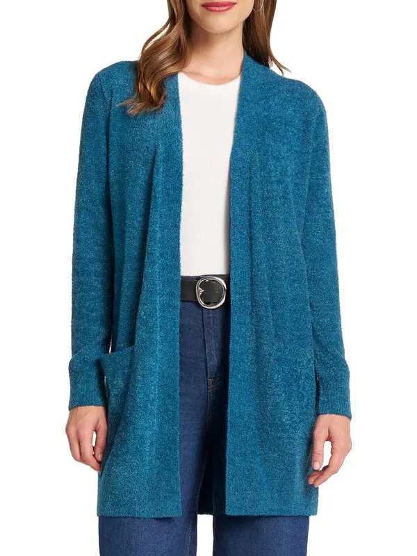 Matty M. Claire Longline Open Front Cardigan - Tidal Blue