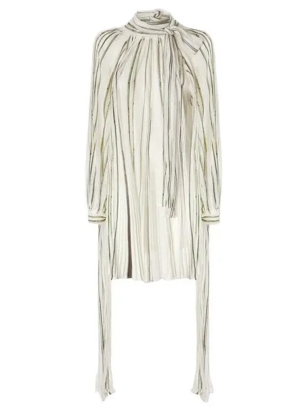 Missoni Striped Knit Mini Dress With Sash - White