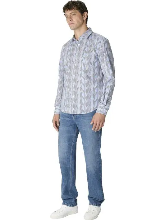 Missoni Poplin Cotton Shirt With Zigzag Pattern - Blue