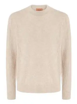 Missoni Cashmere Chevron Crew Neck Sweater - Beige