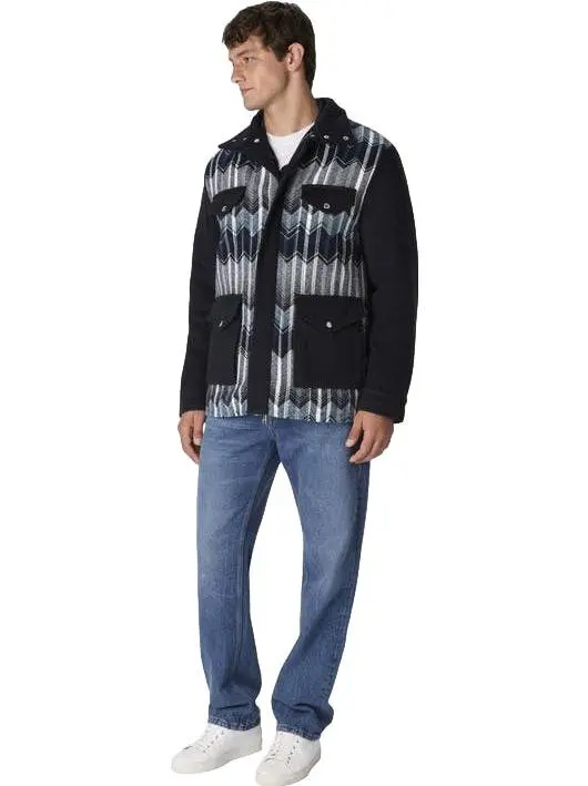 Missoni Zigzag Pattern Field Jacket - Black & Blue