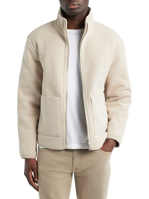 WAX LONDON Killick Reversible Corduroy & Faux Shearling Jacket - Natural