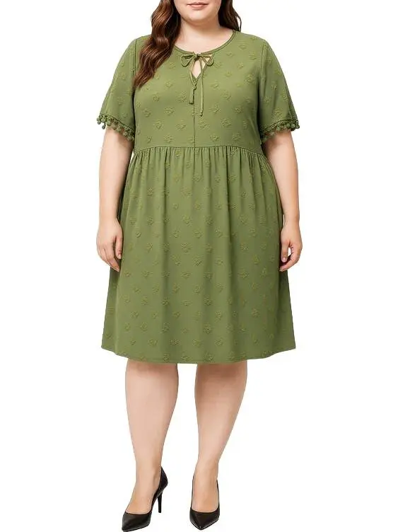 STANDARDS & PRACTICES Dobby Mini Dress - Green