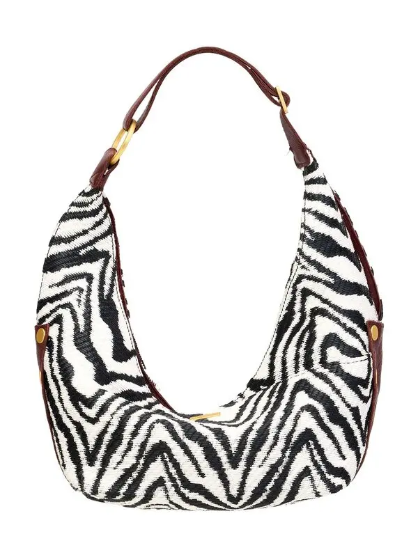 HAMMITT Tom Zip Medium Hobo Bag - Zebra/brushed Gold