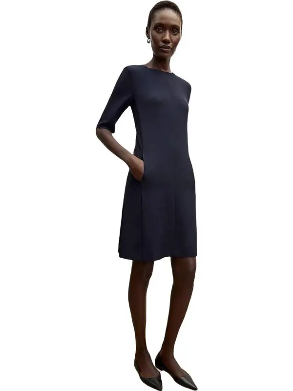M.M.LAFLEUR Emily Recycled Wondertex Dress - Dark Navy