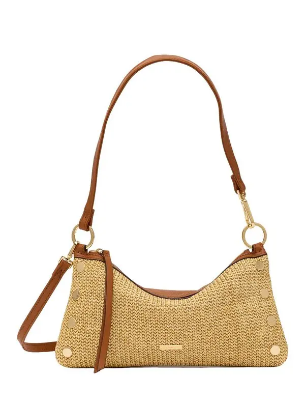 HAMMITT Kyle Shoulder Bag - Cocoa Raffia/gold