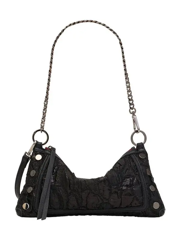 HAMMITT Leather Shoulder Bag - Midnight Marquise/gunmetal
