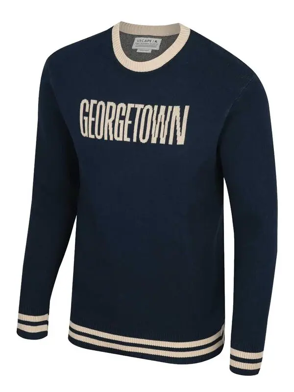 USCAPE APPAREL Georgetown Hoyas Renew Knit Vintage Pullover - Navy