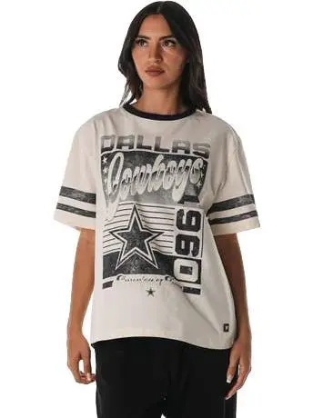THE WILD COLLECTIVE Dallas Cowboys Vintage Boyfriend T-shirt - Cream