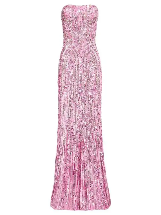 Jenny Packham Euphoria Sequin-embellished Strapless Gown - Parma Violet