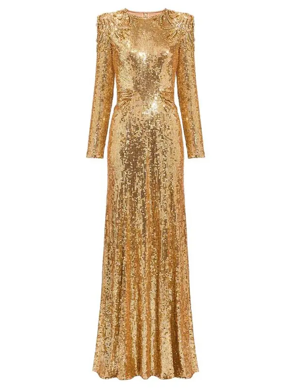 Jenny Packham Dulcet Sequin-embellished Gown - Caramel