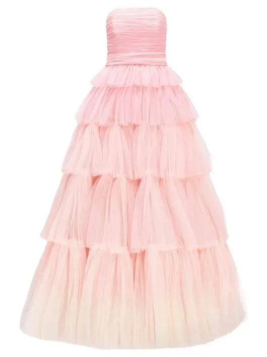 Jenny Packham Adore Tiered Bow Gown - Blossom Ombre