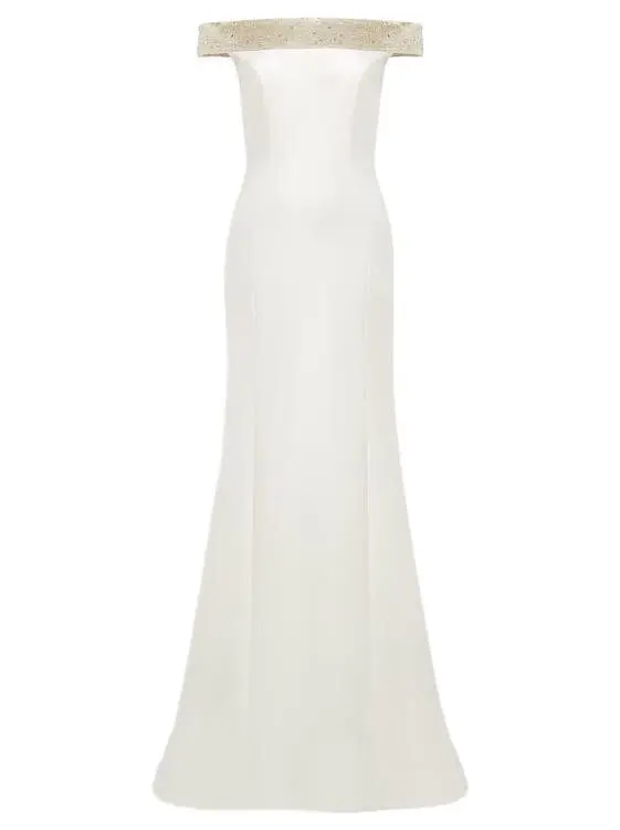 Jenny Packham Enigma Off-the-shoulder Gown - Vanilla