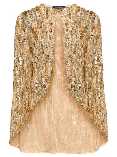 Jenny Packham Sequin Embellished Cape - Illusion