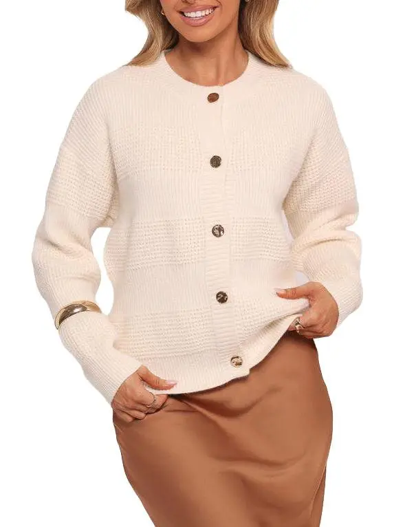 PETAL & PUP Mixed Stitch Cardigan - Cream