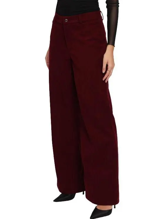 PETAL & PUP Barrett Corduroy Wide Leg Pants - Berry