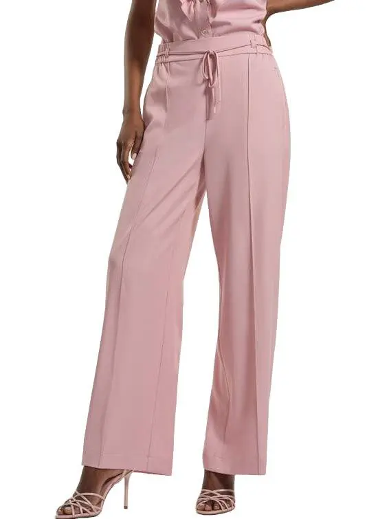 ISAAC MIZRAHI NEW YORK Cotton Chambray Pull-on Pants - Light Pink