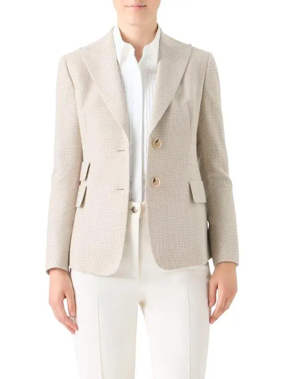 Akris Hans Pepita Houndstooth Cashmere Jacket - Greige-ecru