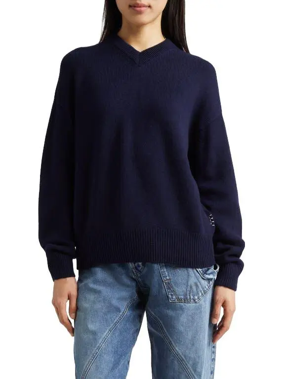 JW Anderson V-neck Cashmere Sweater - Navy