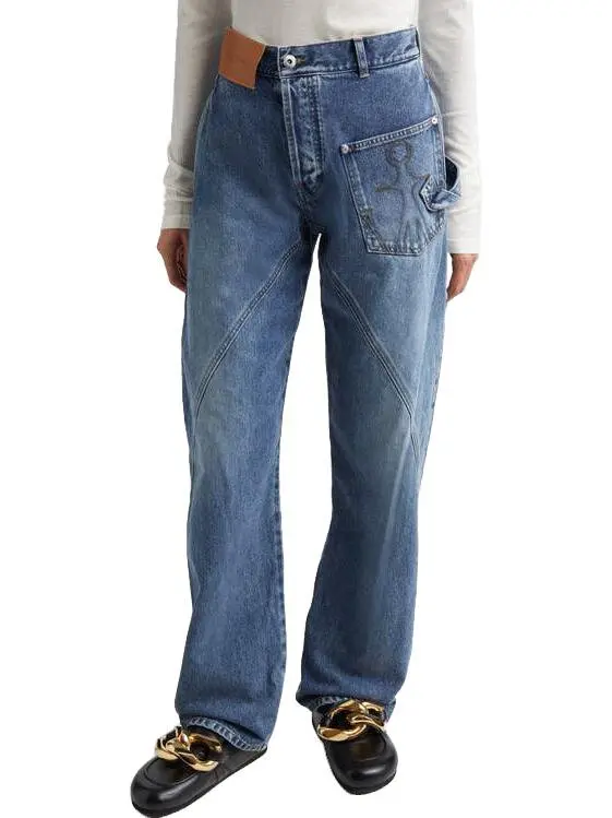 JW Anderson Twisted Workwear Relaxed-fit Jeans - 172 Mid Blue
