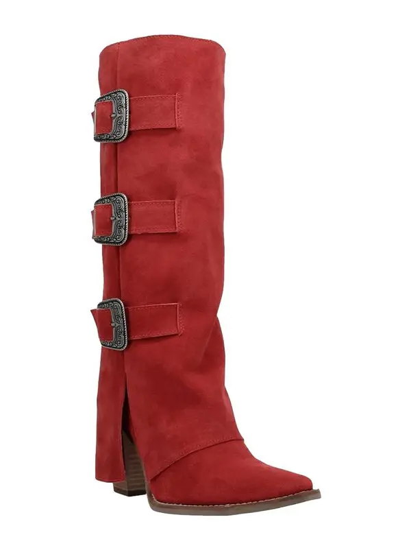 DINGO Buckle Bunny Knee High Western Boot - Red