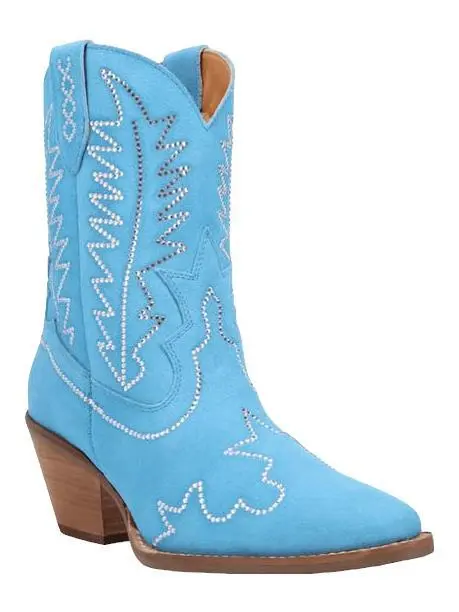 DINGO Western Boots With Rhinestone Detailing - Blue