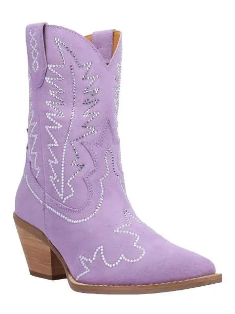 DINGO Western Boots With Rhinestone Detailing - Lavender