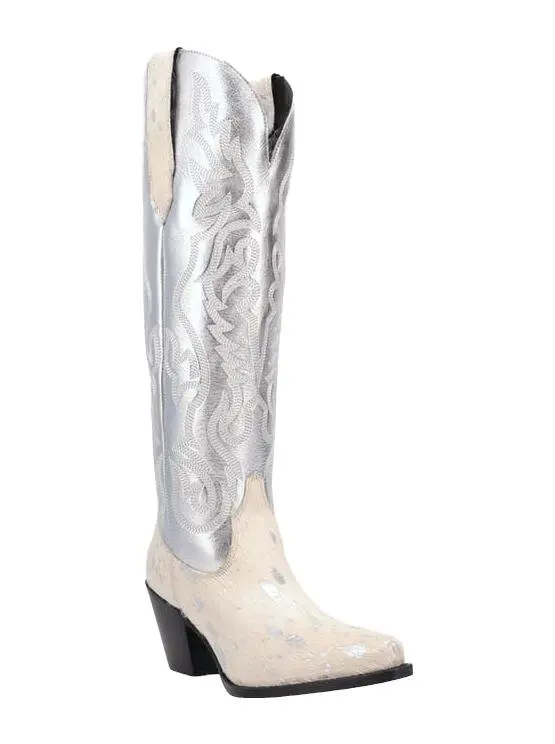 DINGO Take No Bull Knee High Western Boot - White
