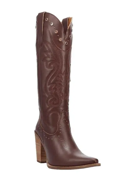 DINGO Rock N Rebel Knee High Western Boots - Brown