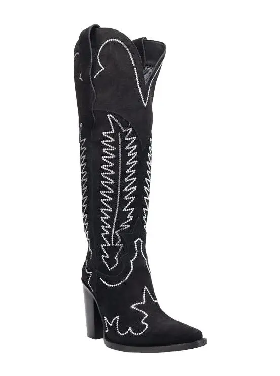 DINGO Over-the-knee Western Boot - Black