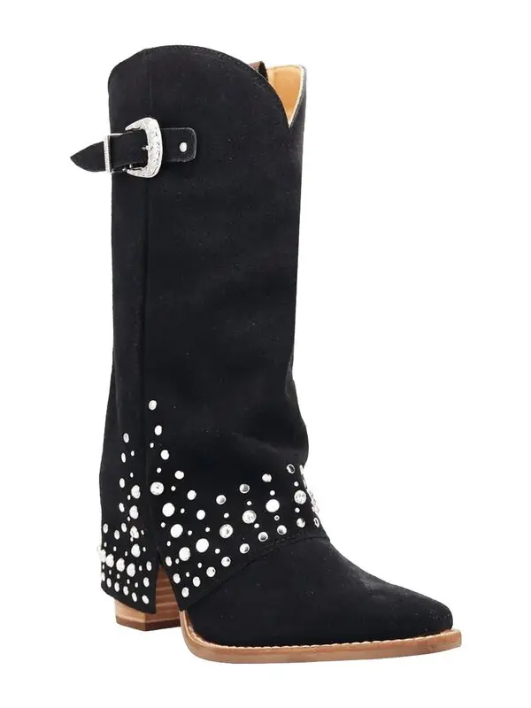 DINGO Rhinestone Western Boot - Black