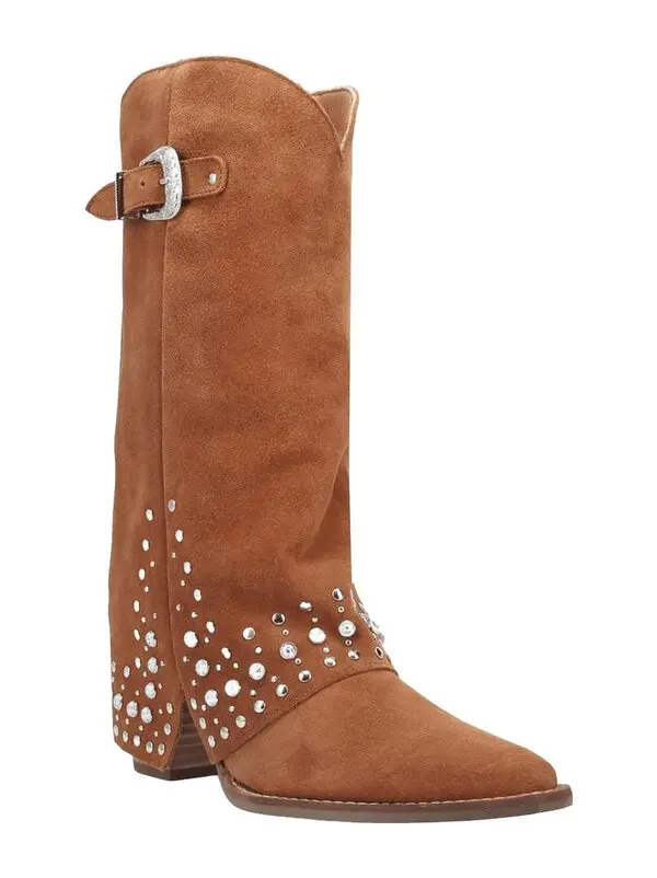 DINGO Rhinestone Western Boot - Brown