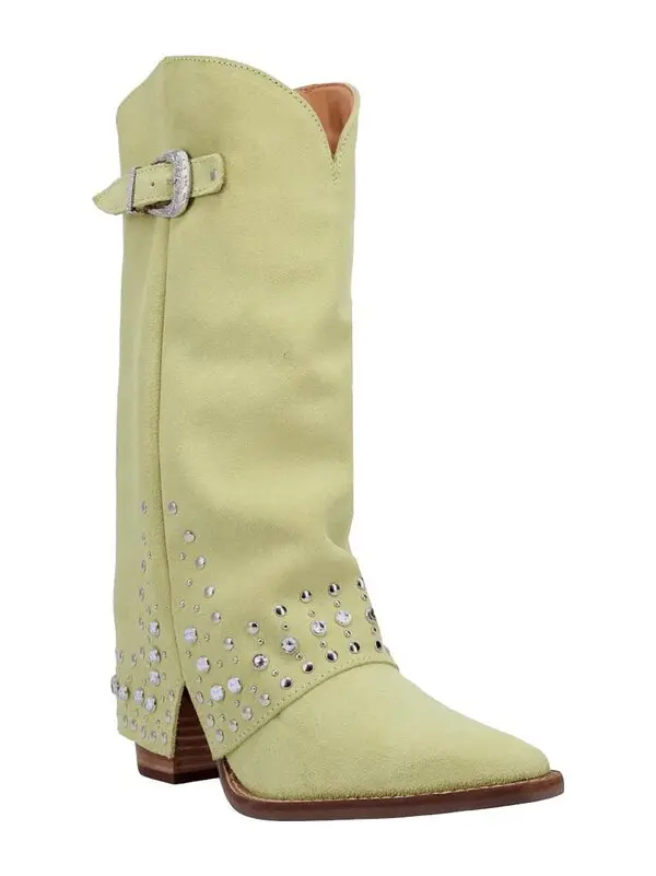 DINGO Rhinestone Western Boot - Lime